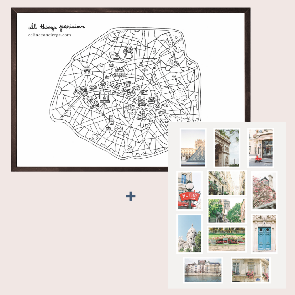 Illustrated Map of Paris Print (Color)* - Céline Concierge | Paris ...