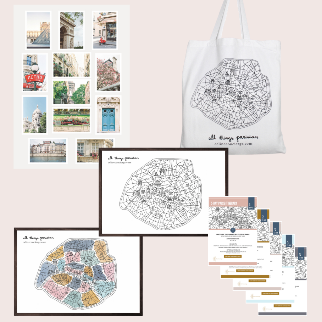 Illustrated Map of Paris Print (Color)* - Céline Concierge | Paris ...