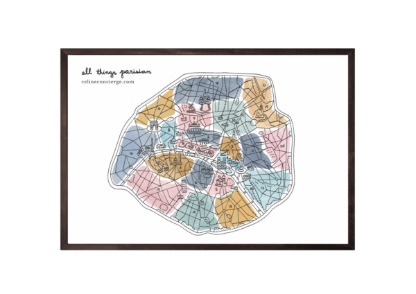 Illustrated Map of Paris Print (Color)* - Céline Concierge | Paris ...